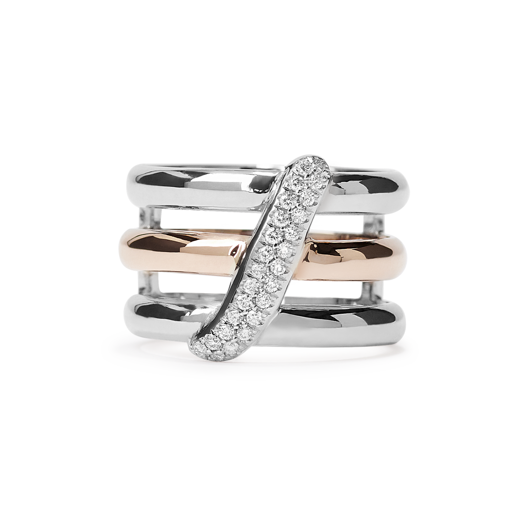 Or & Elle | Dalliance Gold Bracelet | 18K Gold Bangle with Diamonds